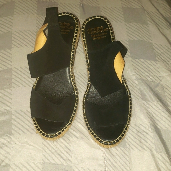Andre Assous | Shoes | Andre Assous Black Heel Sandals | Poshmark
